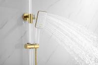 China Slide Bar Hotel Golden Waterfall Shower Set Complete With Stainless Steel Bar Shower Head for sale