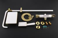 China Slide Bar Hotel Golden Waterfall Shower Set Complete With Stainless Steel Bar Shower Head for sale