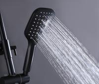 China Sanitary Ware Bathroom Wall Mounted Shower Set with Hot and Cold Water Mixer in Black for sale