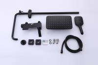 China Sanitary Ware Bathroom Wall Mounted Shower Set with Hot and Cold Water Mixer in Black for sale