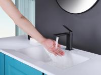 China Modern Style Single Hole Black Copper Hot and Cold Water Mixer Faucet for Sink Faucet for sale