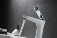 China Single Hole Bathroom Sink Faucet White Painting Single Handle for Lavatory Vanity Sink for sale