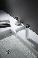 China Single Hole Bathroom Sink Faucet White Painting Single Handle for Lavatory Vanity Sink for sale