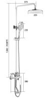 China Silver Color Square Shower Head Thermostatic Bathtub Shower Set with Hot and Cold Water for sale