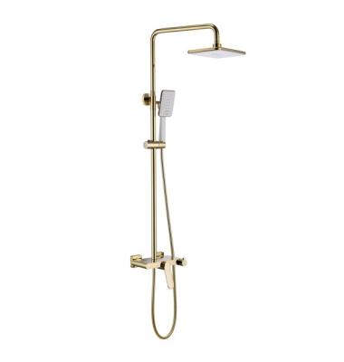 China European-style Stainless Steel Hot Cold Water Mixer Wall-mounted Bathroom Rain Shower Set for sale