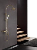 China Modern Design Rose Gold Thermostatic Exposed Shower Set With Handheld Shower Anodized for sale