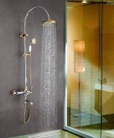 China Modern Design Rose Gold Thermostatic Exposed Shower Set With Handheld Shower Anodized for sale
