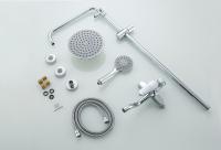 China Chrome Surface Finishing Modern Brass Round Pipe Rain Shower Head Bathroom Shower Set for sale