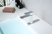 China Modern White Single Handle Waterfall Bathroom Sink Faucet for Other Basin Faucets for sale