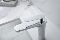 China Modern Design Brass Bathroom Faucet Chrome Polished Farmhouse Single Handle Basin Vanity Sink Faucet for sale