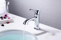 China Copper Basin Faucet Single Handle Hot Cold Water Mixer Brushed Brass Modern Classic for sale