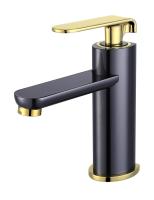 China Wall Mounted Bathroom Brushed Gold Brass Basin Mixer with Rotatable Sprayer Water Tap for sale