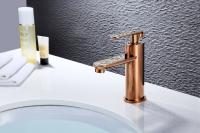 China Wall Mounted Bathroom Brushed Gold Brass Basin Mixer with Rotatable Sprayer Water Tap for sale