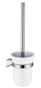 China Modern Wall Hung Toilet Brush Holder With Brush Golden Finish Glass Holder For Hotel for sale