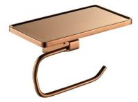China Modern Style Bathroom Appliance Chrome Stainless Steel Tissue Holder With Phone Shelf for sale