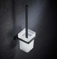 China Brass Bathroom Accessories Glass Brush Holder Wall Mounted Toilet Brushes for Cleaning Chrome Style Surfa for sale
