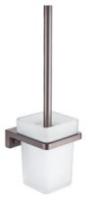 China Brass Bathroom Accessories Glass Brush Holder Wall Mounted Toilet Brushes for Cleaning Chrome Style Surfa for sale