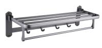 China Bathroom Metal Stainless Steel Towel Rails Aluminium Towel Rack With Hook for Storage for sale