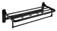 China Bathroom Metal Stainless Steel Towel Rails Aluminium Towel Rack With Hook for Storage for sale