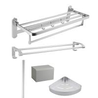 China Bathroom Metal Stainless Steel Towel Rails Aluminium Towel Rack With Hook for Storage for sale
