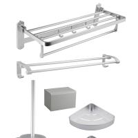 China Polish Surface Finishing Luxury Bathroom Accessories Set with Aluminum Alloy Towel Rack for sale