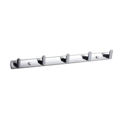 China 5-Hook Stainless Steel Shining Mirror Clothes Hook for Bathroom and Bedroom Decoration for sale
