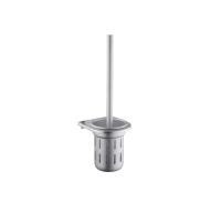 China Bathroom Space Aluminum Wall Mounted Toilet Brush Holder in Modern Simple Style Silver for sale