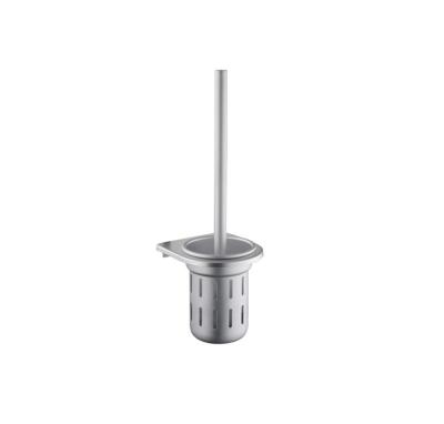 China Bathroom Space Aluminum Wall Mounted Toilet Brush Holder in Modern Simple Style Silver for sale