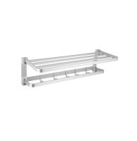 China Floating Shelf Wall Decor With Towel Bar Fashionable 2 Tier Wall Shelves for Bathroom for sale