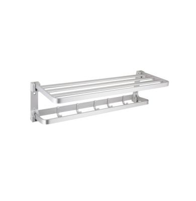 China Floating Shelf Wall Decor With Towel Bar Fashionable 2 Tier Wall Shelves for Bathroom for sale