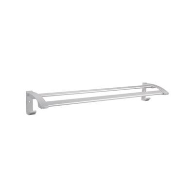 China Modern Design Chrome Polished Twin Rod Towel Rack for Bathroom Made of Space Aluminum for sale