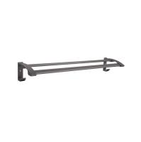 China Modern Design Chrome Polished Twin Rod Towel Rack for Bathroom Made of Space Aluminum for sale