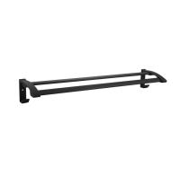 China Modern Design Chrome Polished Twin Rod Towel Rack for Bathroom Made of Space Aluminum for sale