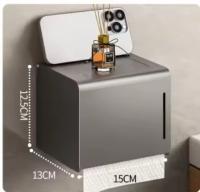 China Modern Design Wall Mounted Toilet Paper Holder in Aluminum Gun Gray for Roll Paper for sale