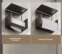 China Modern Design Wall Mounted Toilet Paper Holder in Aluminum Gun Gray for Roll Paper for sale