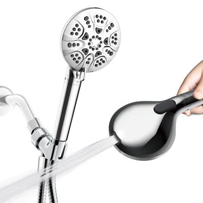China Stylish High Pressure Handheld Shower Head with 7 Spray Settings in Brushed Nickel for sale