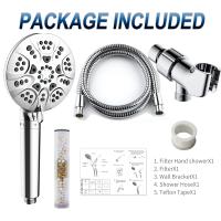 China Stylish High Pressure Handheld Shower Head with 7 Spray Settings in Brushed Nickel for sale