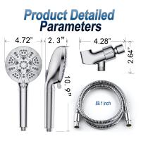China Stylish High Pressure Handheld Shower Head with 7 Spray Settings in Brushed Nickel for sale