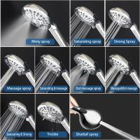 China Brass High Pressure Rain Shower With A Stone Filtered 10 Spray Water Function Adjustable Hand Held Shower Head for sale