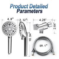 China Brass High Pressure Rain Shower With A Stone Filtered 10 Spray Water Function Adjustable Hand Held Shower Head for sale