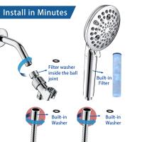 China Brass High Pressure Rain Shower With A Stone Filtered 10 Spray Water Function Adjustable Hand Held Shower Head for sale