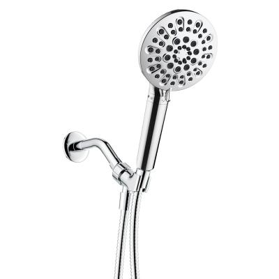 China Modern Design Style ABS Chrome Plated Body High Pressure Shower Head with 6 Functions for sale