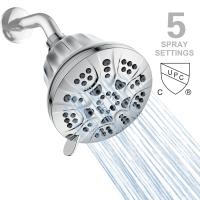 China High Pressure Round Rain Shower Head Chrome Black Brushed for Modern Bathroom Designs for sale