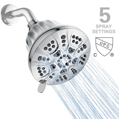 China High Pressure Round Rain Shower Head Chrome Black Brushed for Modern Bathroom Designs for sale