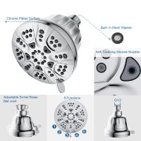 China High Pressure Round Rain Shower Head Chrome Black Brushed for Modern Bathroom Designs for sale