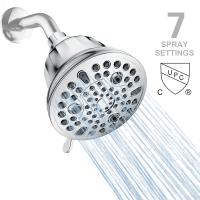 China Wall Mountd Installation 7 Function ABS Top Shower Head with Filter and Brass Finish for sale