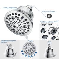 China Wall Mountd Installation 7 Function ABS Top Shower Head with Filter and Brass Finish for sale