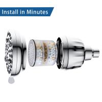 China Wall Mountd Installation 7 Function ABS Top Shower Head with Filter and Brass Finish for sale