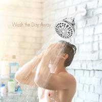 China Wall Mountd Installation 7 Function ABS Top Shower Head with Filter and Brass Finish for sale