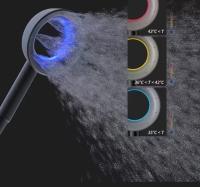 China Temperature Sensing High Pressure Led Shower Head Blackened Version Guarantee 1 YEAR for sale